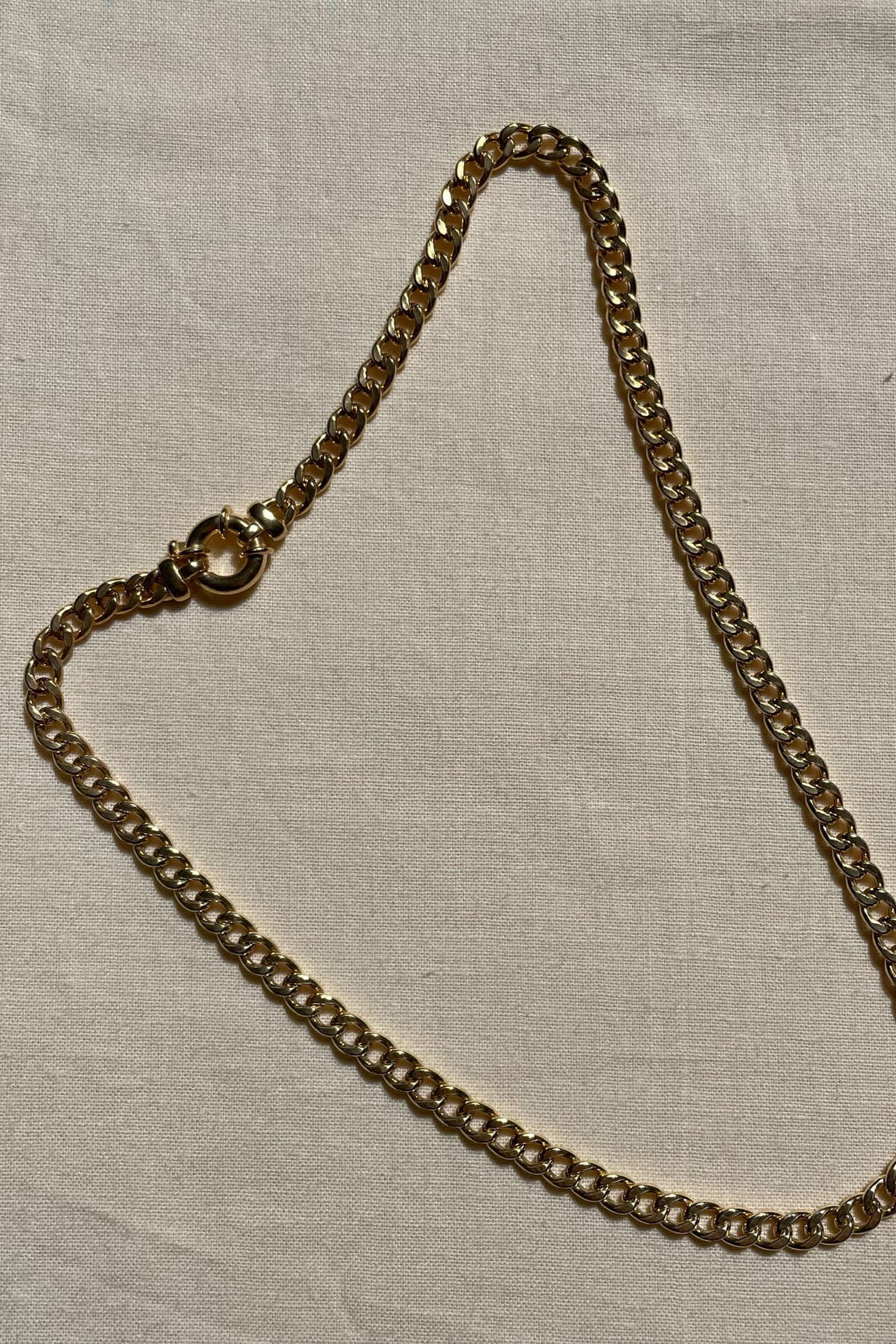 Curb Necklace With Chunky Bolt Ring – AKJP STUDIO